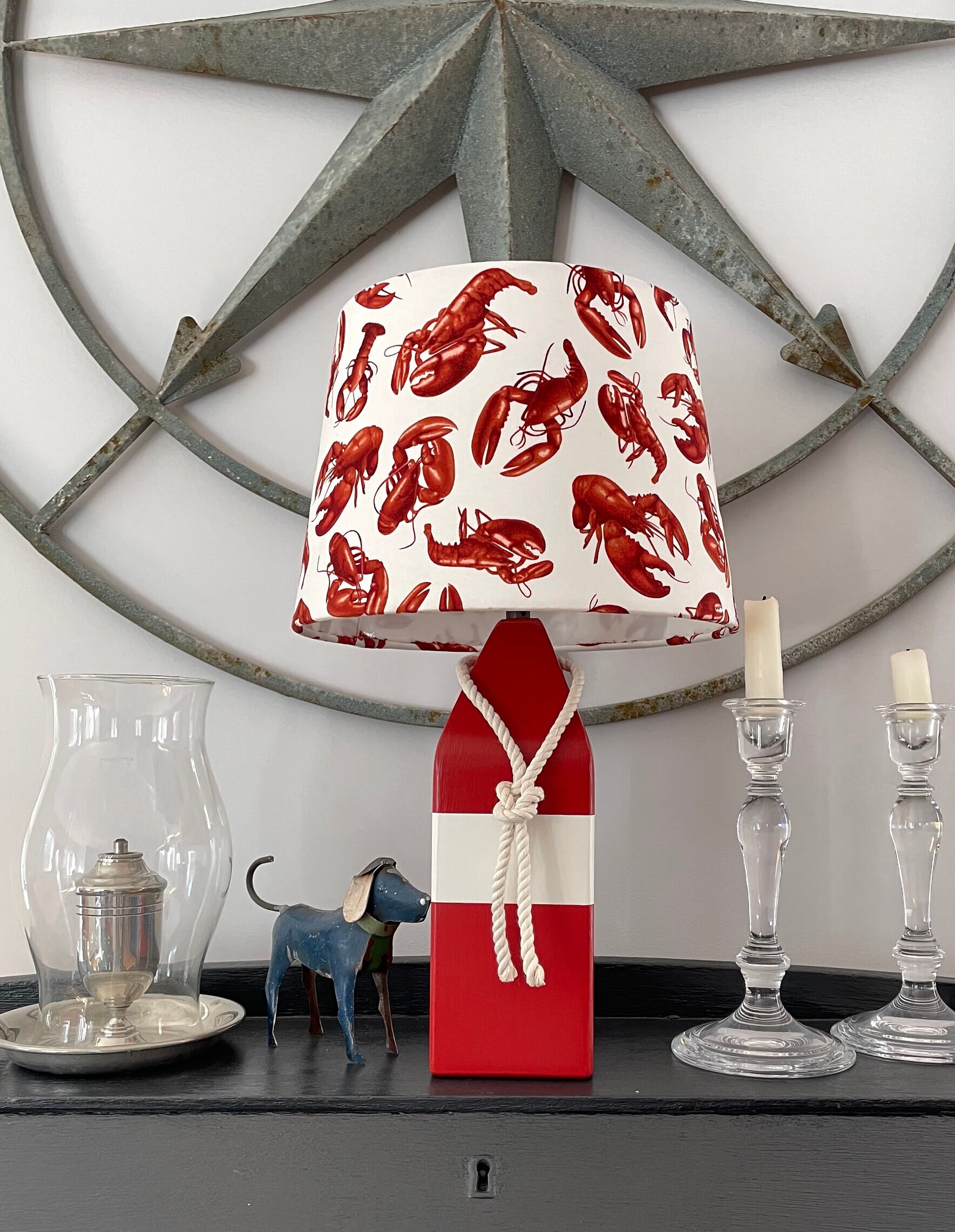 Lobster Buoy Lamp, Nautical Lamp, Buoy Light, Coastal Cottage Decor ...