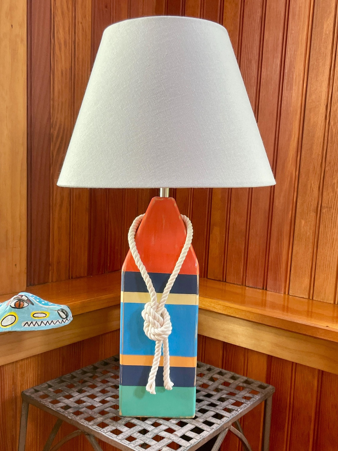 Nautical Buoy Lamp Rustic Coastal Table Lamp, Shabby Chic Lighting ...