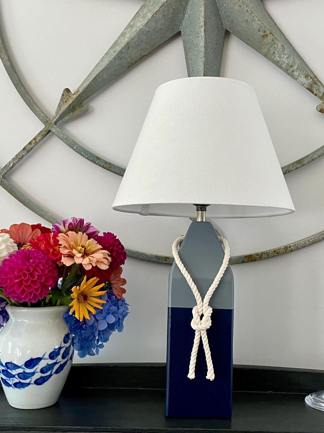 Hand Made in Maine - Wooden Lobster Buoy Table Lamp - Perfect for That ...