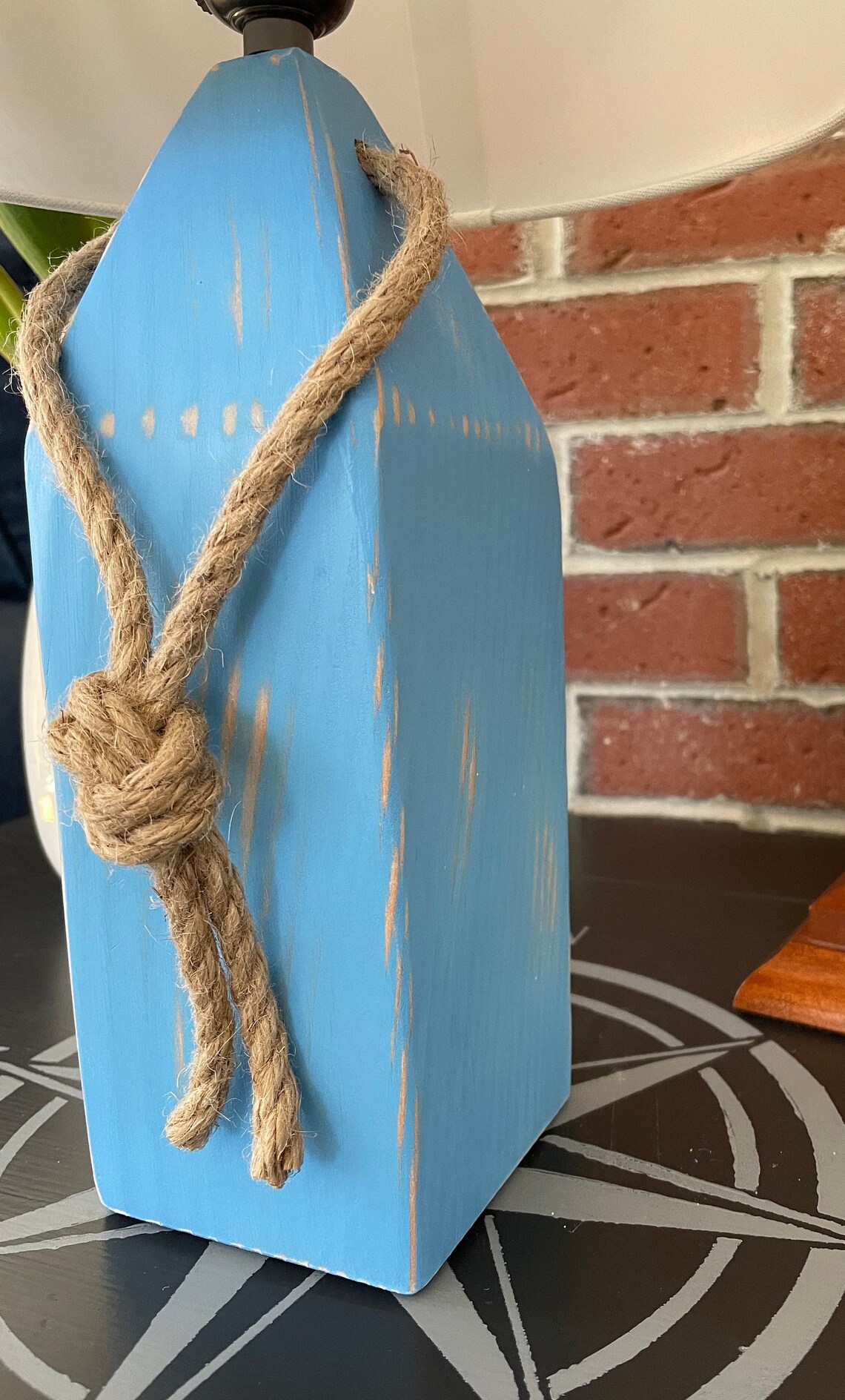 Buoy Lamp, Distressed, Blue Lamp, Nautical Lighting, Coastal Cottage ...