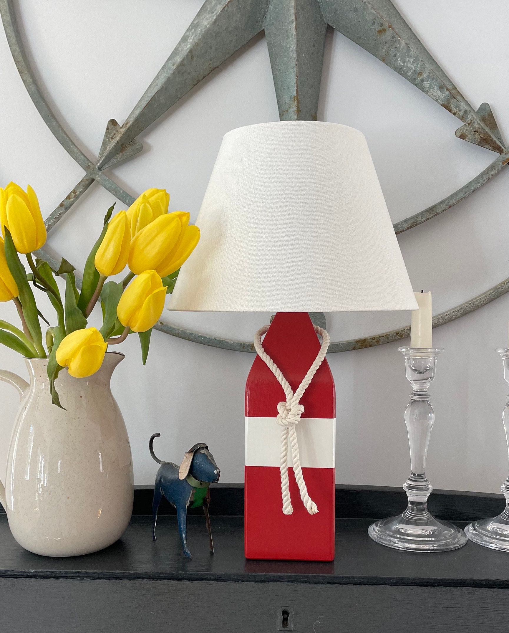 Lobster Buoy Lamp, Nautical Lamp, Buoy Light, Coastal Cottage Decor ...