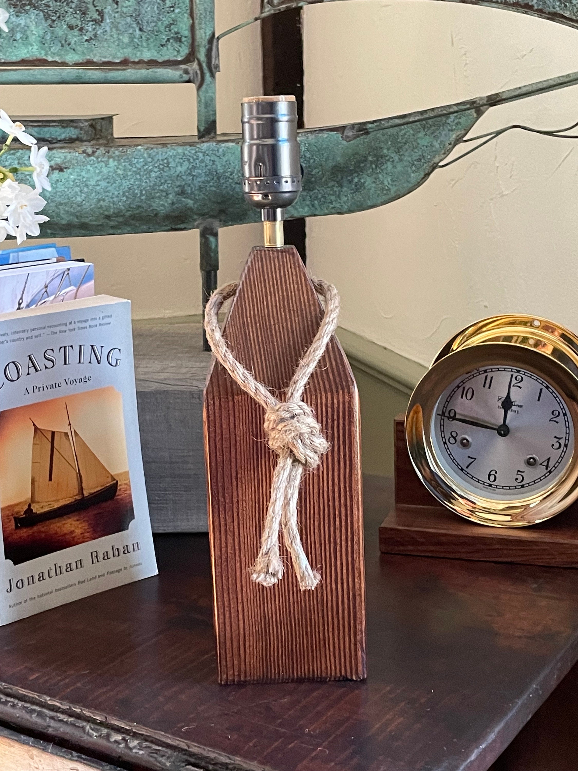 Lobster Buoy Lamp, Wooden Lobster Trap Buoy, Nautical Lighting, Coastal ...