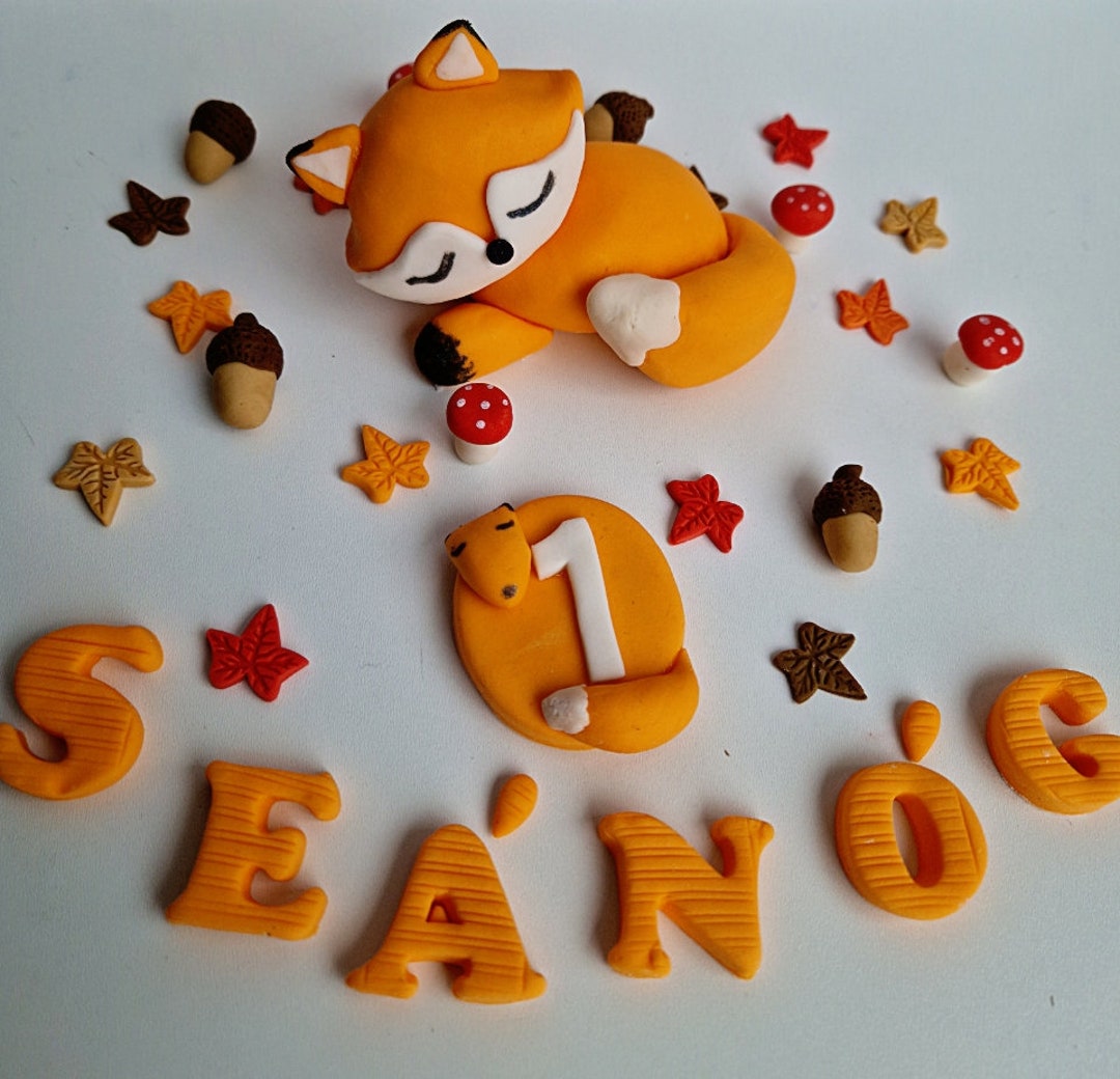 Edible Baby Fox Cake Topper,handmade Woodland Fondant Decoration - Etsy