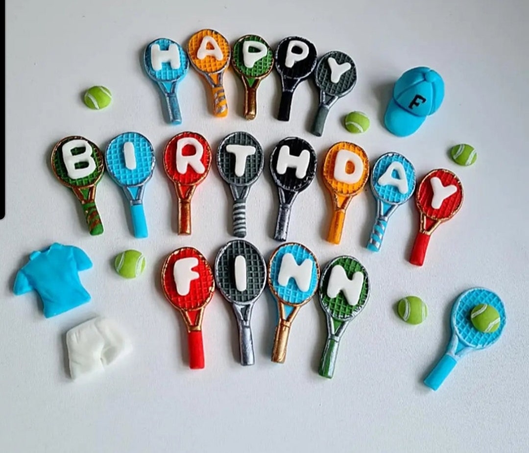 Edible Tennis Cake Toppersfondant Icing Sport Decorations - Etsy