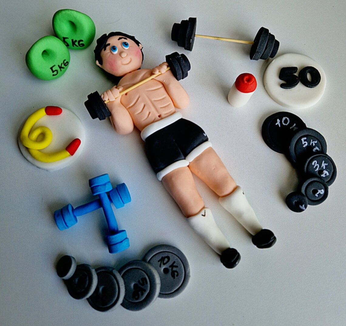 Edible Gym Cake Topper,fondant Figurine Icing Decoration - Etsy