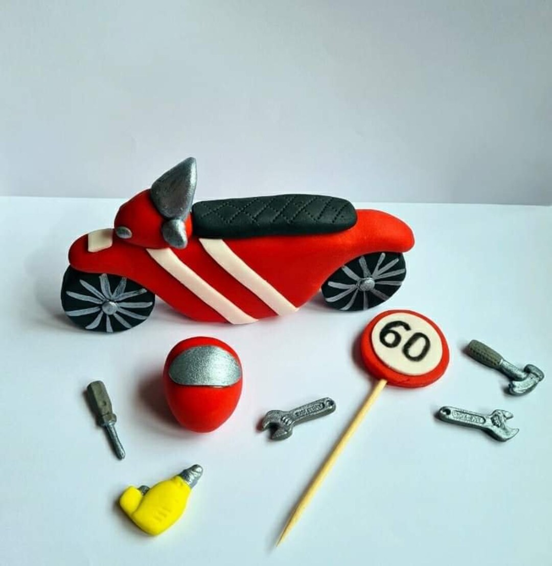 Edible Motorbike Cake Topper,fondant Icing Bike Decoration - Etsy