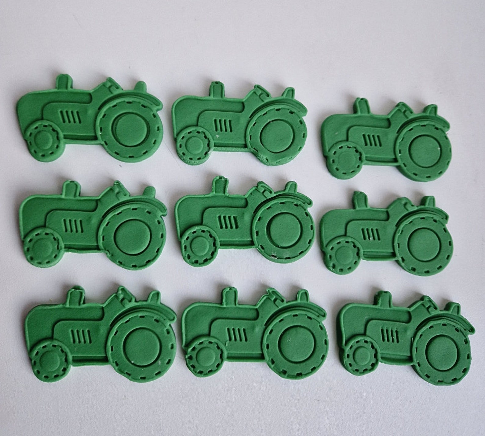 12 Tractor Edible Cupcake Toppers,party Icing Fondant Decorations - Etsy
