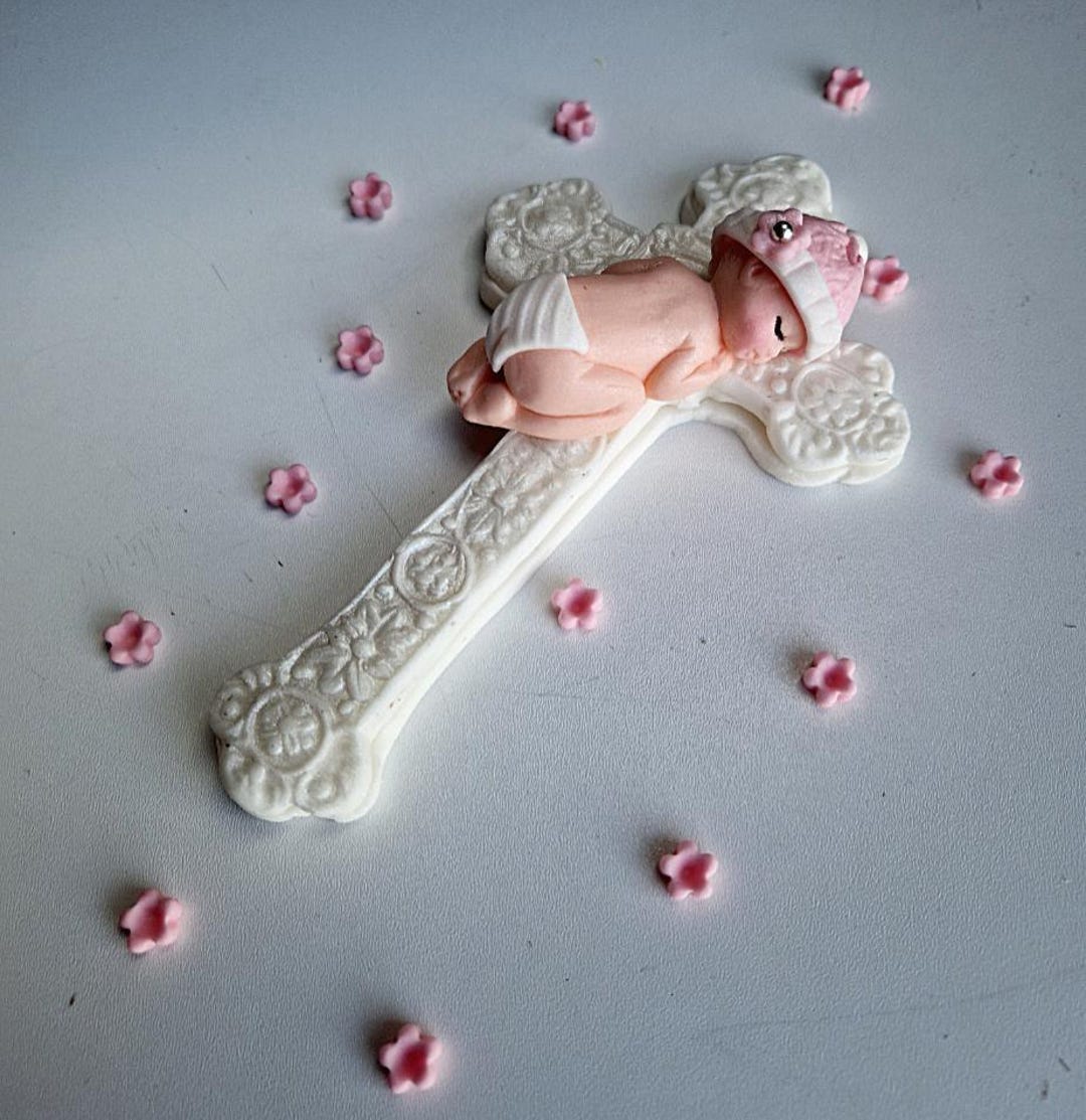 Edible Cross Baptism Baby Cake Topper,fondant Icing Decoration - Etsy