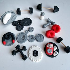 Edible Gym Equipment Cake Toppers,handmade Fondant Decorations - Etsy