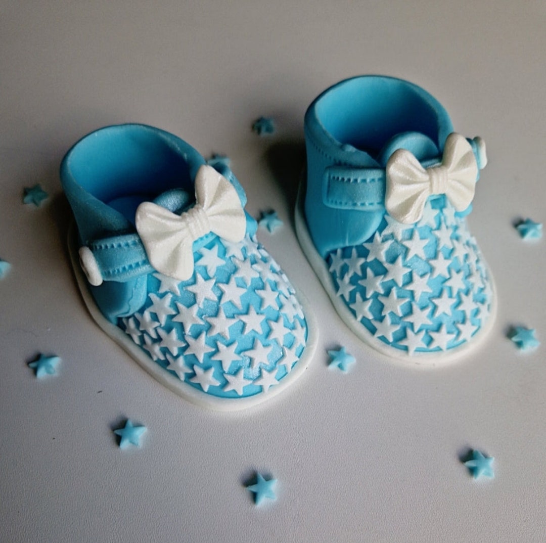 Edible Baby Booties/shoes Cake Topper,fondant Icing Christening ...