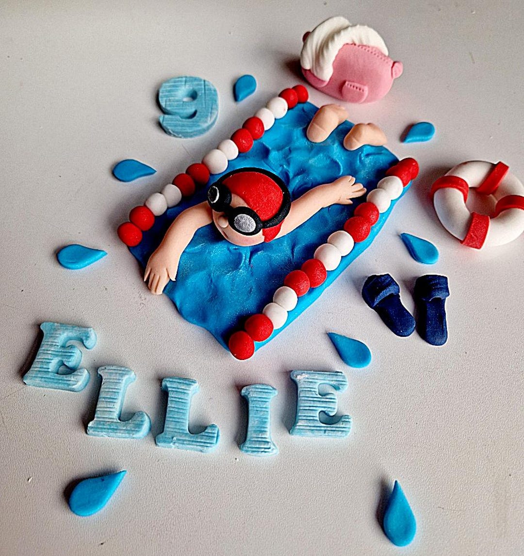 Edible Swimmer Cake Topper,fondant Icing Decoration - Etsy