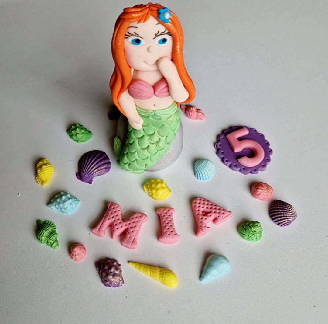 Edible Mermaid Cake Topper,fondant Icing Decoration - Etsy Australia