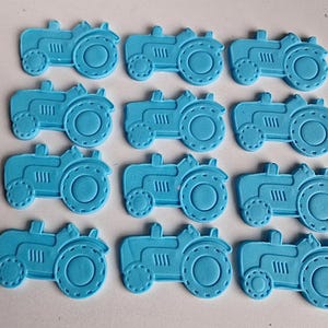 12 Tractor Edible Cupcake Toppers,party Icing Fondant Decorations - Etsy