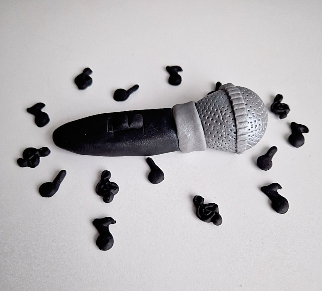 Edible Microphone/music Notes Cake Topper,fondant Icing Decoration - Etsy