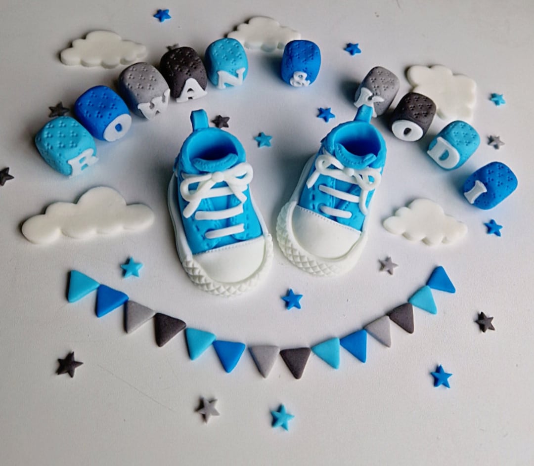 Edible Baby Booties Cake Topper,fondant Shoes Icing Decoration - Etsy