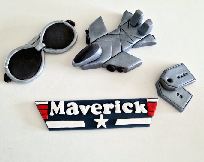 Edible Top Gun Cake Topper,handmade Fondant Icing Decoration - Etsy