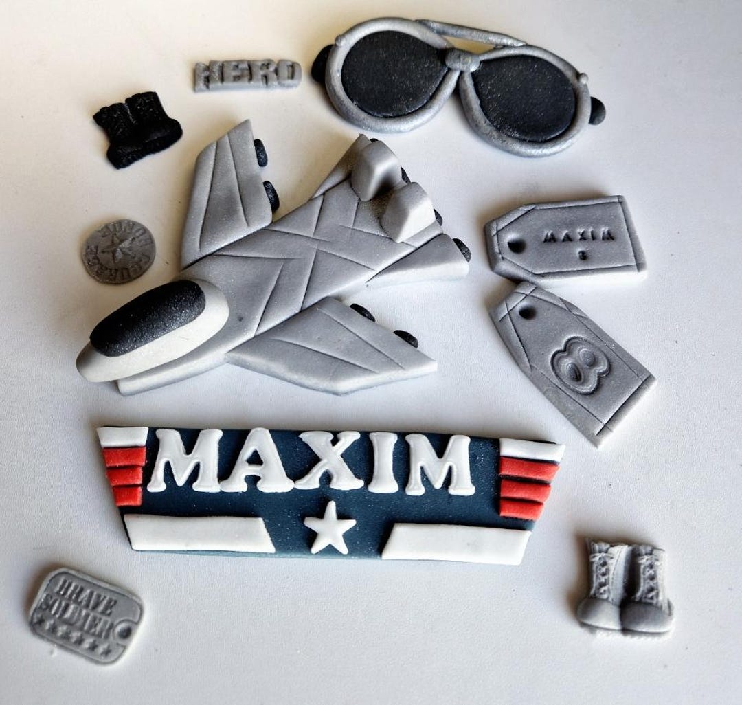 Edible Top Gun Cake Topper,handmade Fondant Icing Decoration - Etsy
