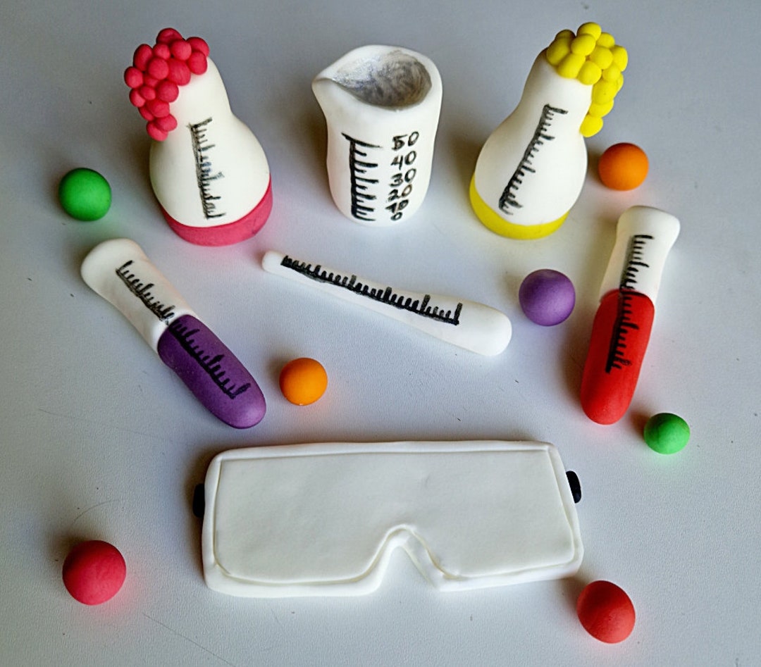 Edible Chemistry,scientist Teacher Cake Topper,fondant Icing Decoration ...