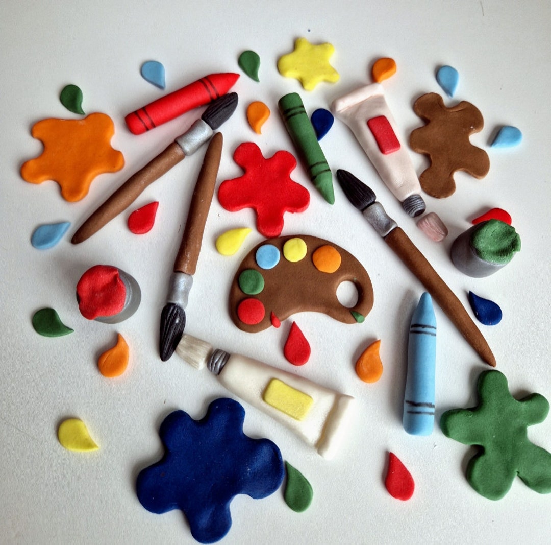 Edible Art Cake Topper,artist Fondant Icing Cake Decoration - Etsy