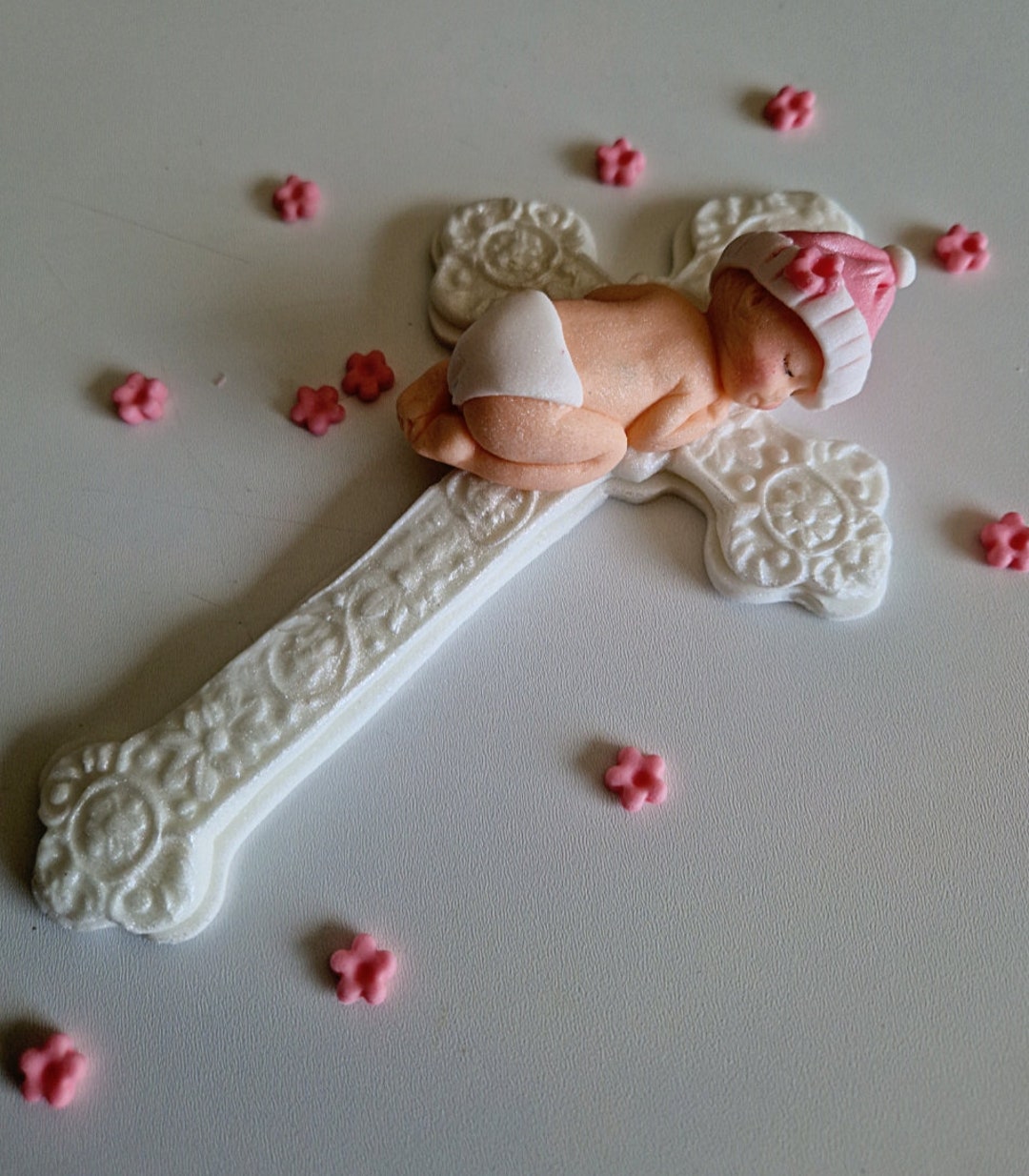 Edible Baby on Cross Cake Topperhandmade Fondant - Etsy