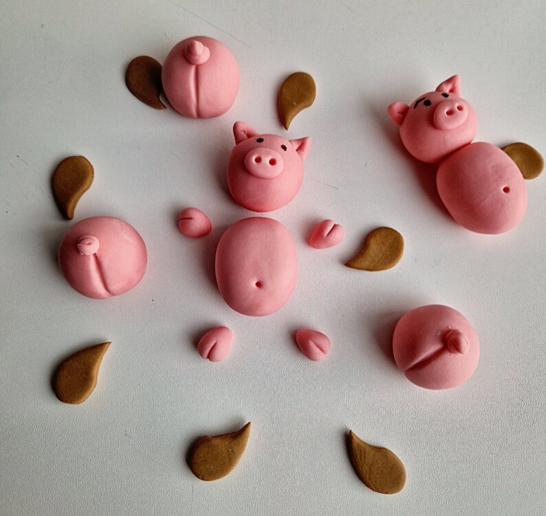 Pigs in Mud Edible Cake Toppers,swimming Fondant Decoration - Etsy