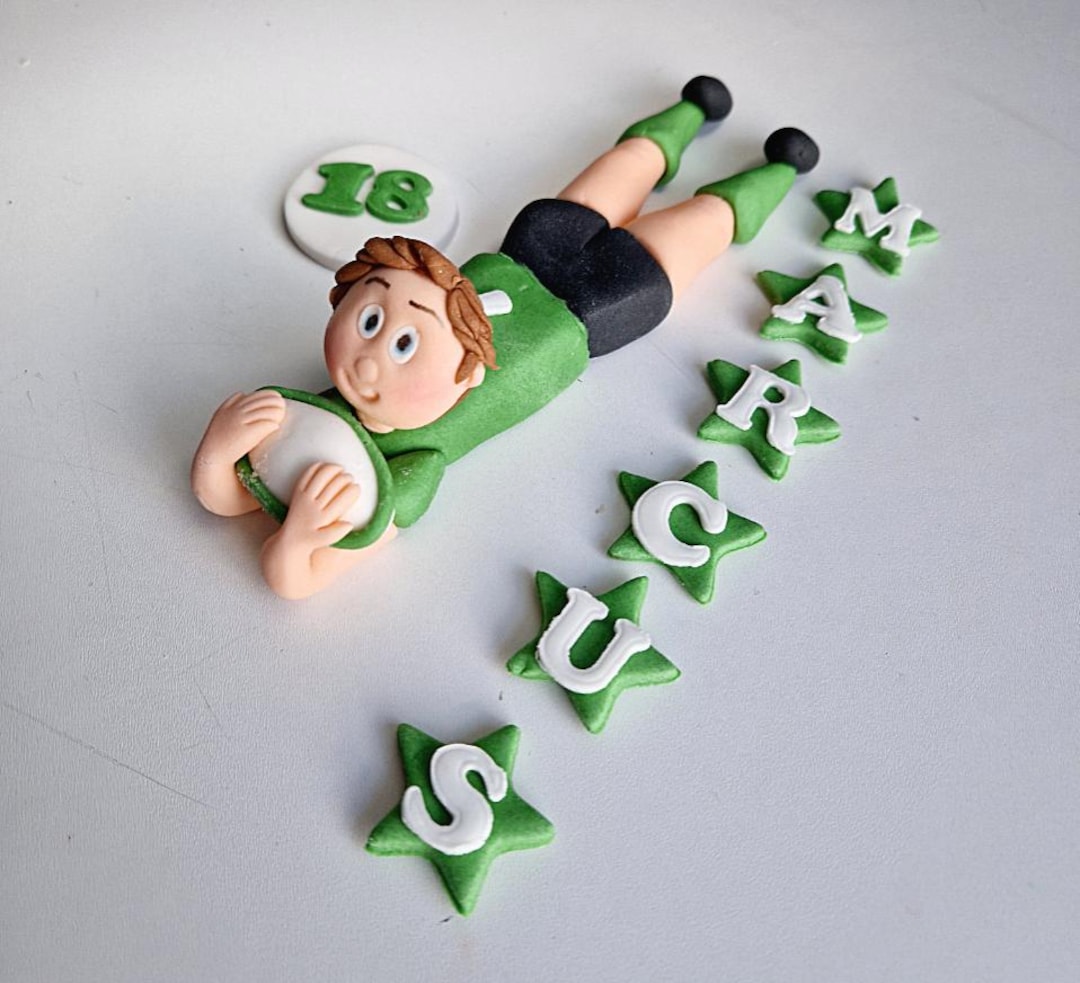 Edible Rugby Decoration,american Football Figurine,fondant Player Cake ...