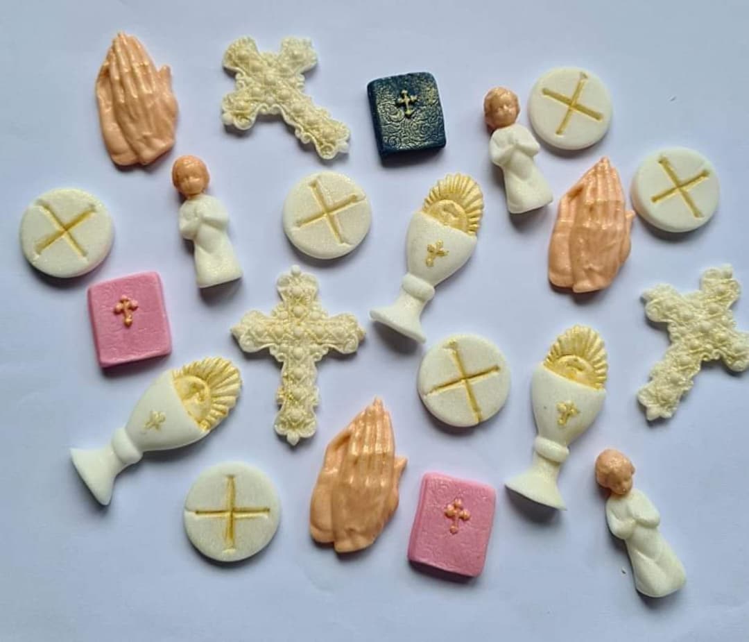 Edible First Holy Communion Fondant Toppers, Religious Cake Decorations ...