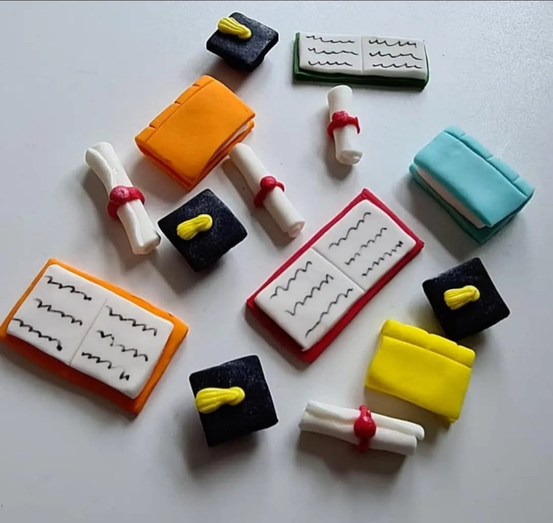 Edible Graduation, Books Cake/cupcakes Toppers,college Fondant Icing ...