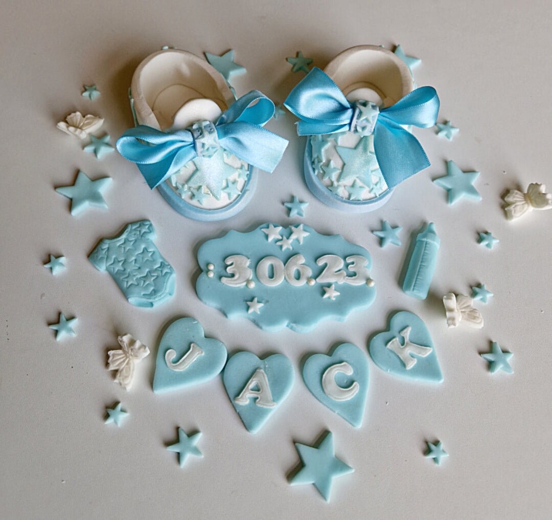 Edible Baby Booties/shoes Cake Topper,fondant Icing Decorations - Etsy