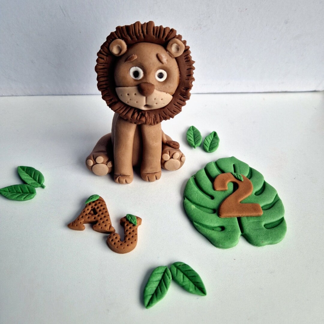 Edible Baby Lion Cake Topper,zoo Fondant Icing Decoration - Etsy