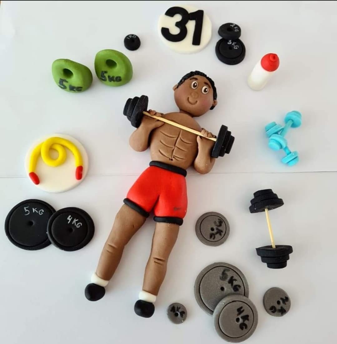 Edible Gym Cake Topper,fondant Figurine Icing Decoration - Etsy