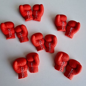12 Edible Boxing Gloves Cake/cupcakes Toppers,fondant Icing Decorations ...