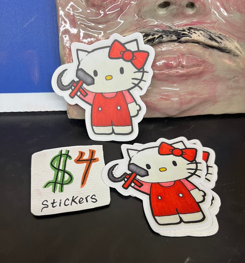 KULTS ART STICKER commie Kitty Original Art Stickers, Notebook Sticker ...