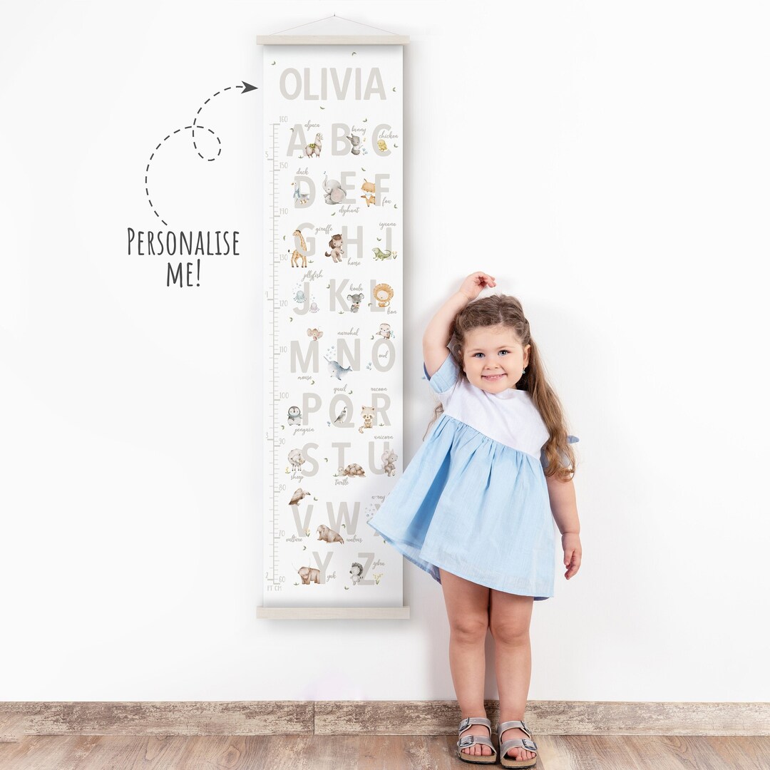 Custom Name Alphabet Height Chart Personalised Growth Measurement ...