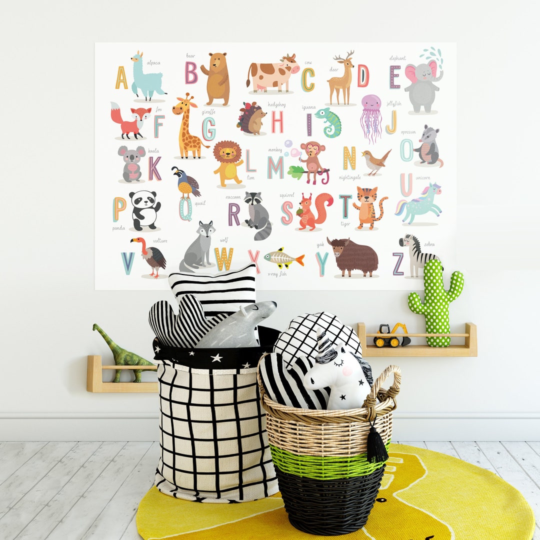 Illustrated Animals Alphabet Educational Wall Decal Sticker for ...