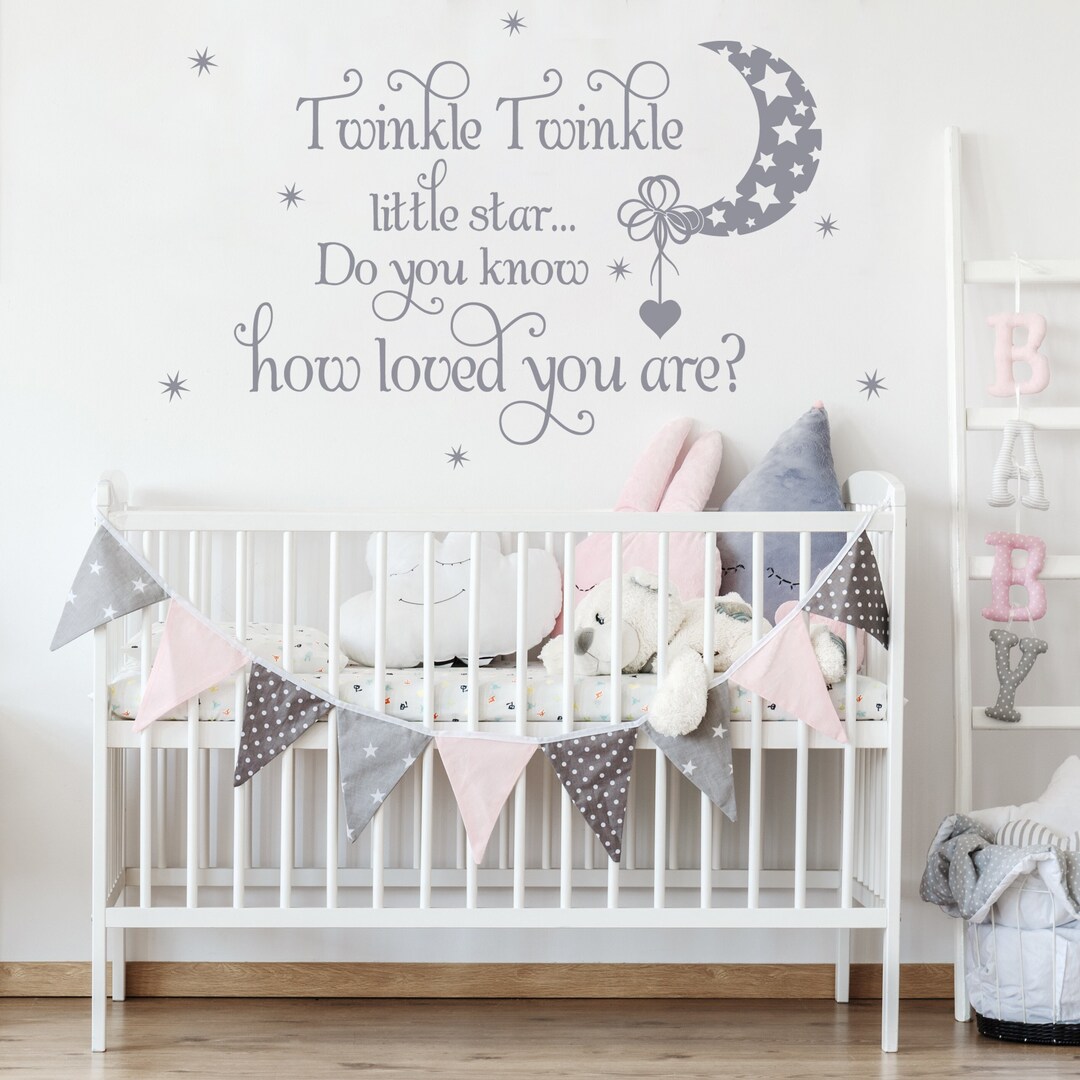 Twinkle Twinkle Little Star Wall Sticker Decal Nursery Bedroom Girls ...