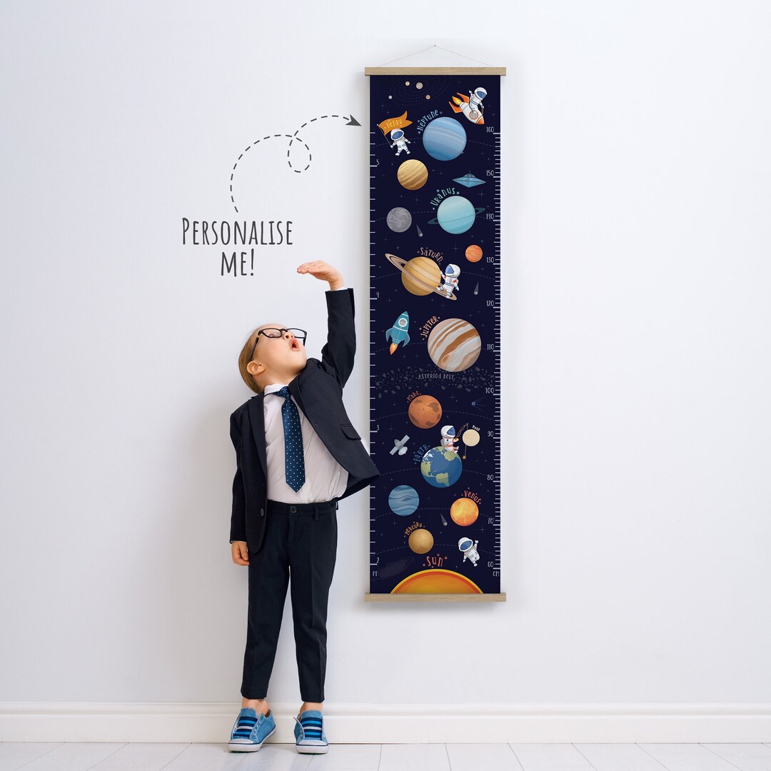 Solar System Personalised Height Chart Custom Name Children's Early ...