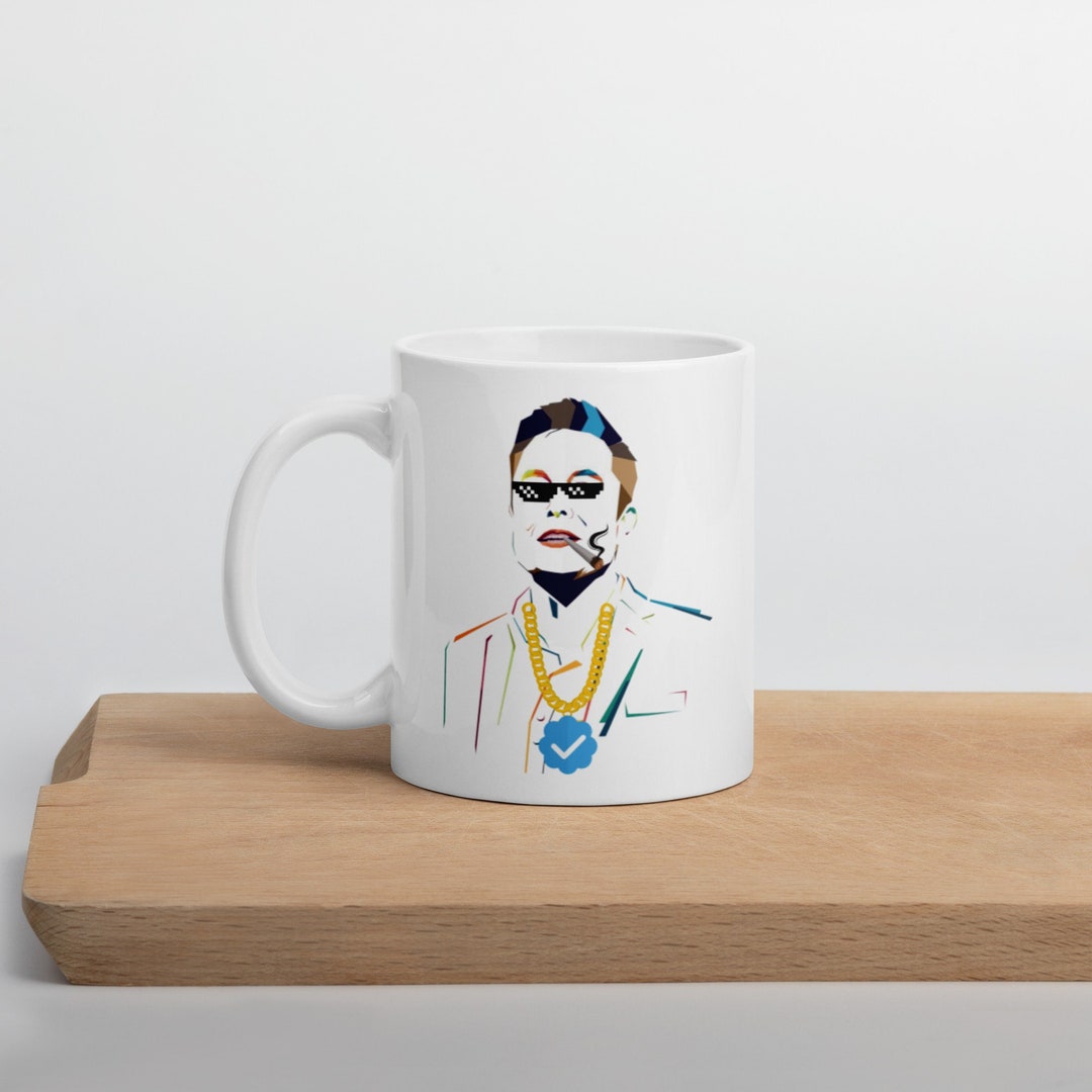 Elon Musk Thug Life Funny White Glossy Mug - Perfect Holiday Gift - Etsy