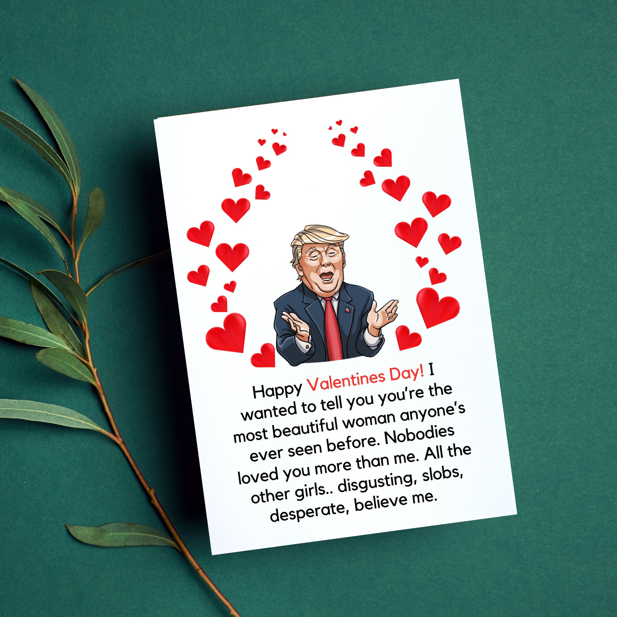 Donald Trump Funny Parody Valentines Day Card - Perfect Valentines Day ...