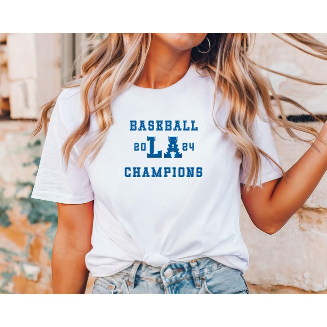 World Series 2024 LA Doggers Champions T Shirt Blue on White - Etsy