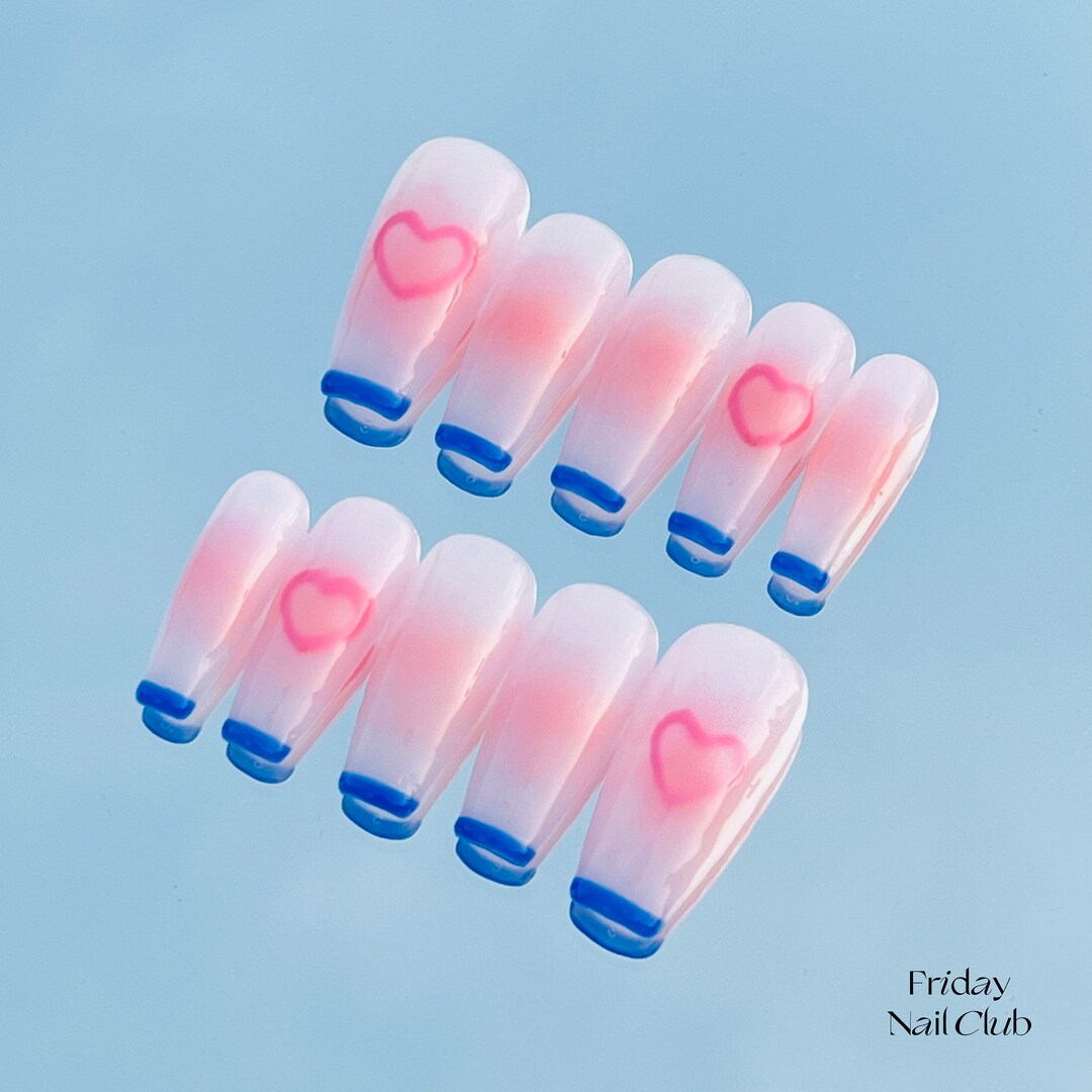 Soda Pop Im Cold Nails Korean Nail French Nails - Etsy