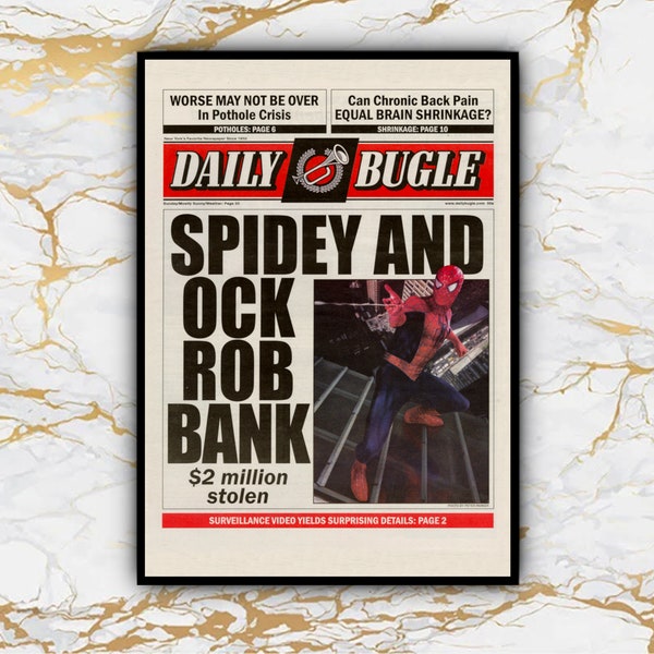 Superhero Newspaper - Etsy