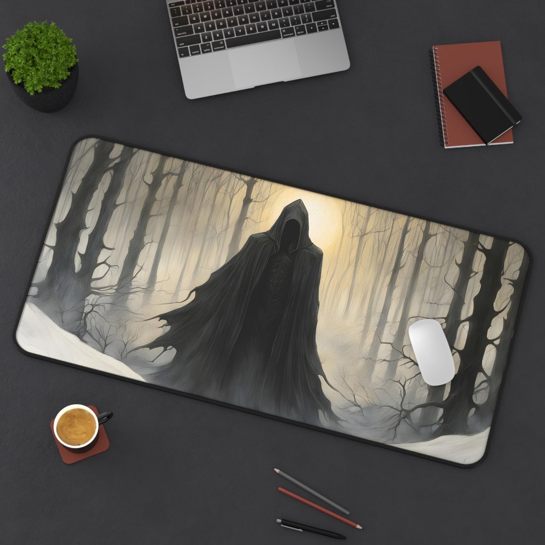 Hooded Dark Figure Horror Gothic Desk Mat Colorful Gaming - Etsy