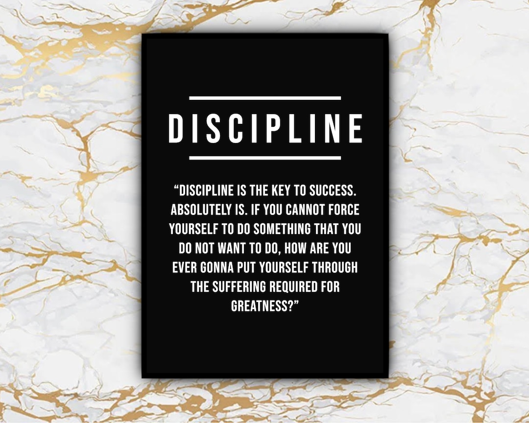 Discipline Quote Motivational Poster Print Digital A1/A2/A3/A4 - Etsy