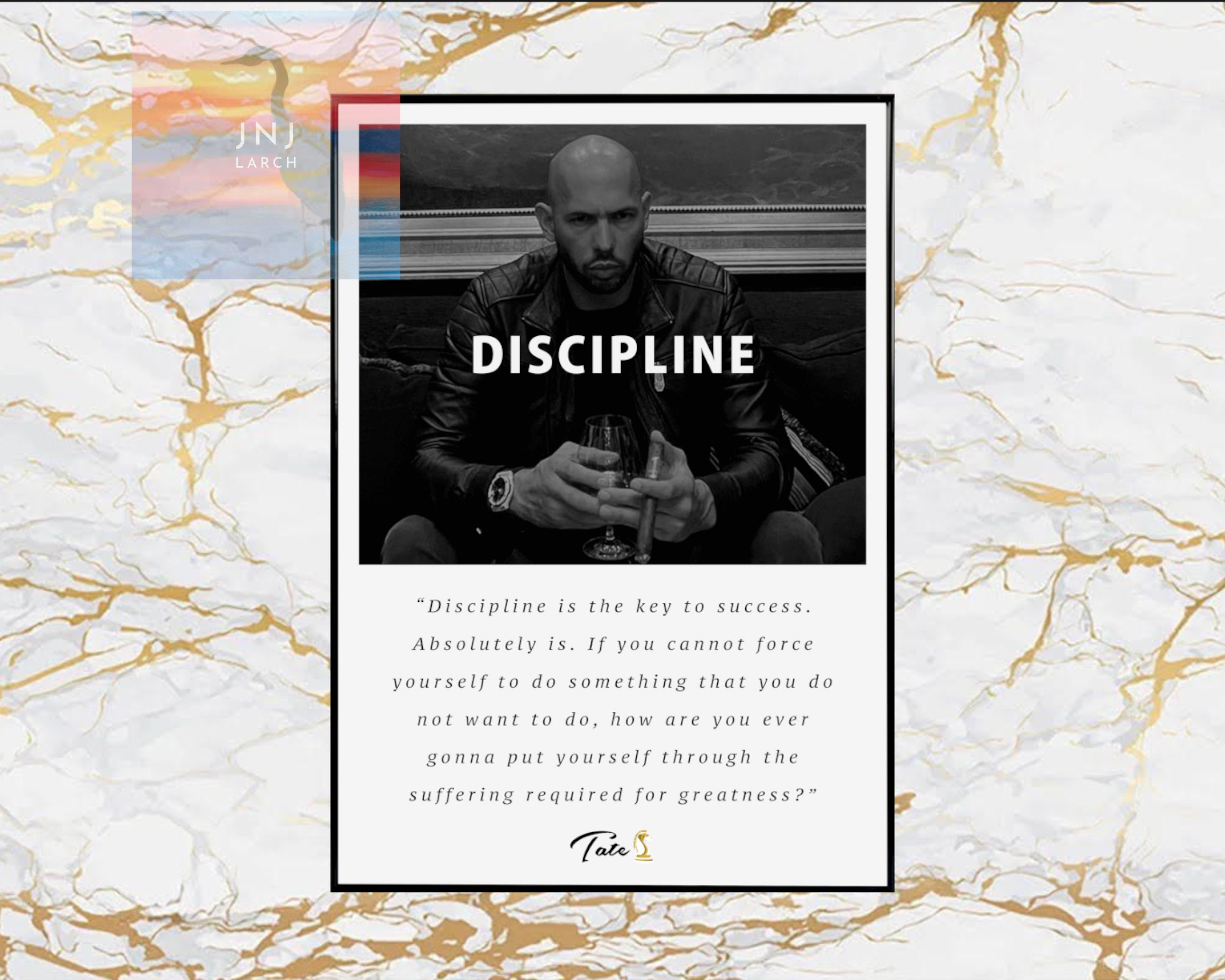 Andrew Tate Poster Print Inspirational Quote A1/A2/A3/A4 Printable ...