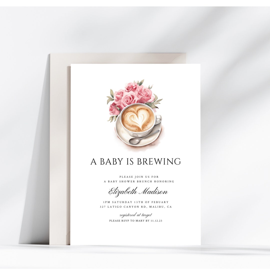 A Baby is Brewing Coffee Baby Shower Invitation, February Baby Shower ...