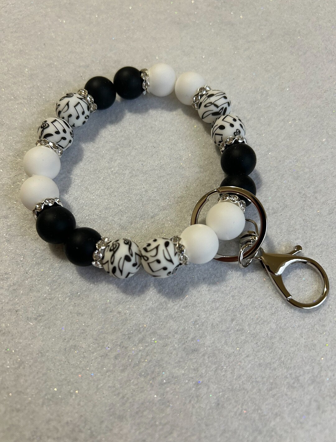 Musical Note Silicone Bead Keychain / Musical Note Keychain / Music ...