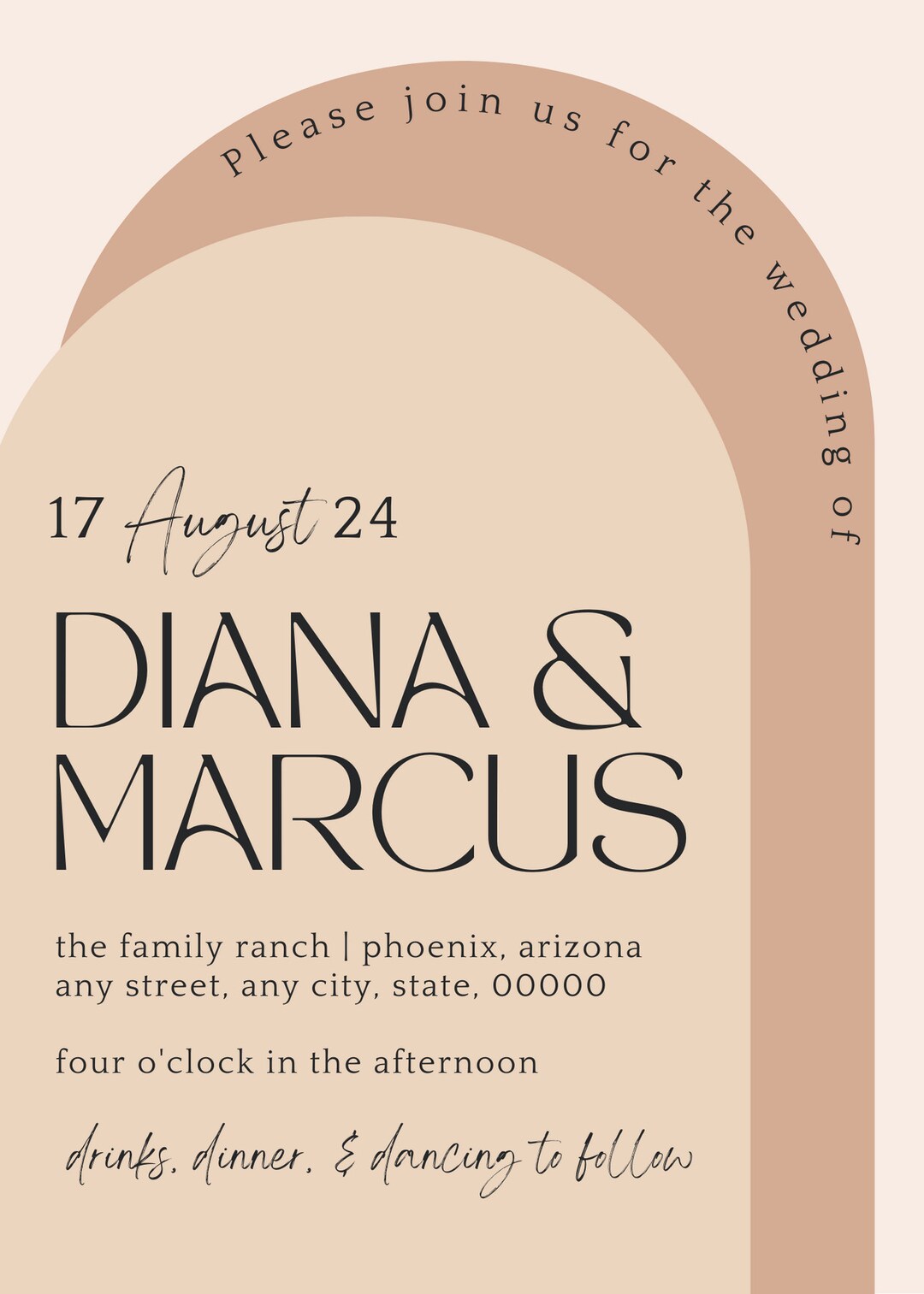 Neutral Boho Wedding Invitation - Etsy