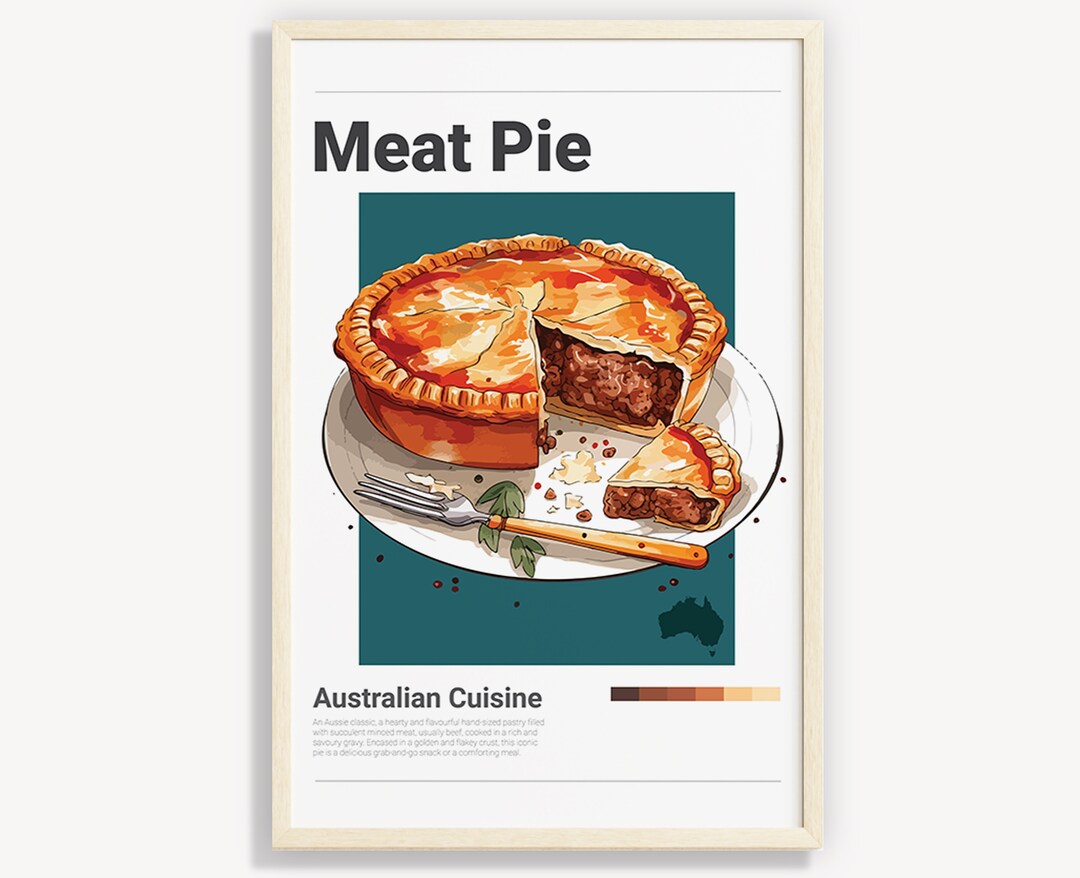 AUSTRALIAN MEAT PIE Poster Minimalist Wall Art Decor - Etsy