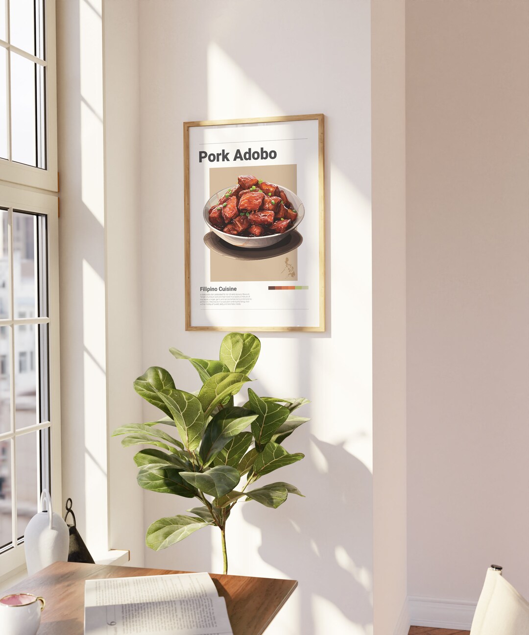 PORK ADOBO POSTER Minimalist Philippines Food Wall Art Decor Digital ...
